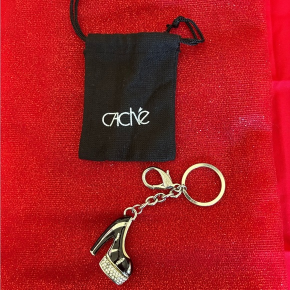Cache | Accessories | Cache Black And Silver High Heel Keychain | Poshmark